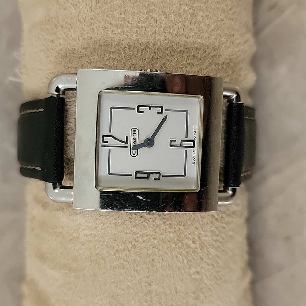 Coach Watch Ladies White Square Dial Model 0221 With … - Gem